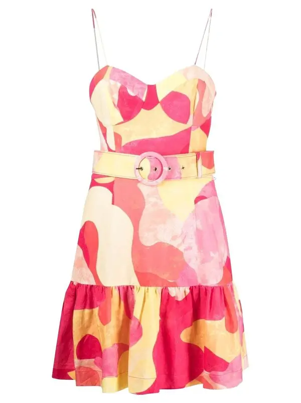 Rebecca Vallance Toretto Abstract-print Mini Dress - Multicolour