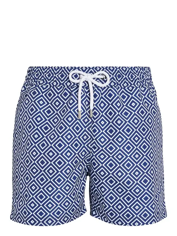 Frescobol Carioca Patterned Angra Swim Shorts - Navy