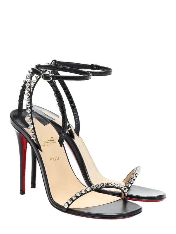 CHRISTIAN LOUBOUTIN So Me Embellished Leather Sandals - Black