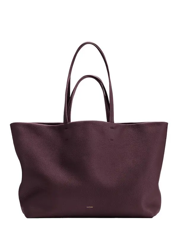 Cuyana Leather Tote Bag - Plum