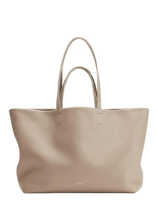 Cuyana Italian Leather Tote Bag - Stone