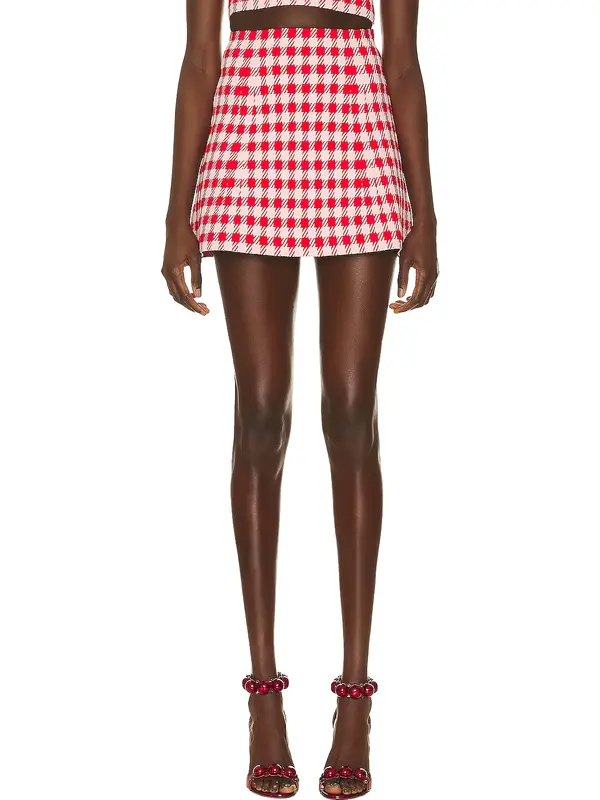 Alaïa Check Mini Skirt - Rouge & Rose