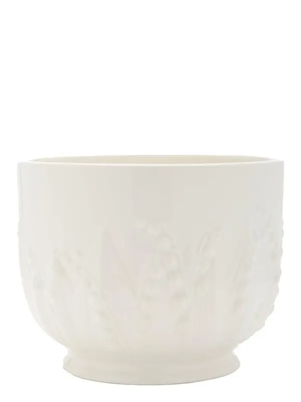 MODA DOMUS Lily Of The Valley Large Ceramic Cachepot - White