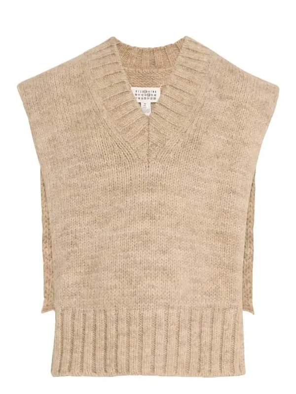 MAISON MARGIELA Alpaca-blend Sweater Vest - Light Brown
