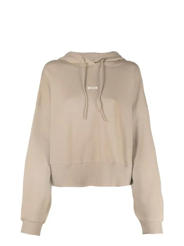 MSGM Logo-print Hoodie - Neutrals