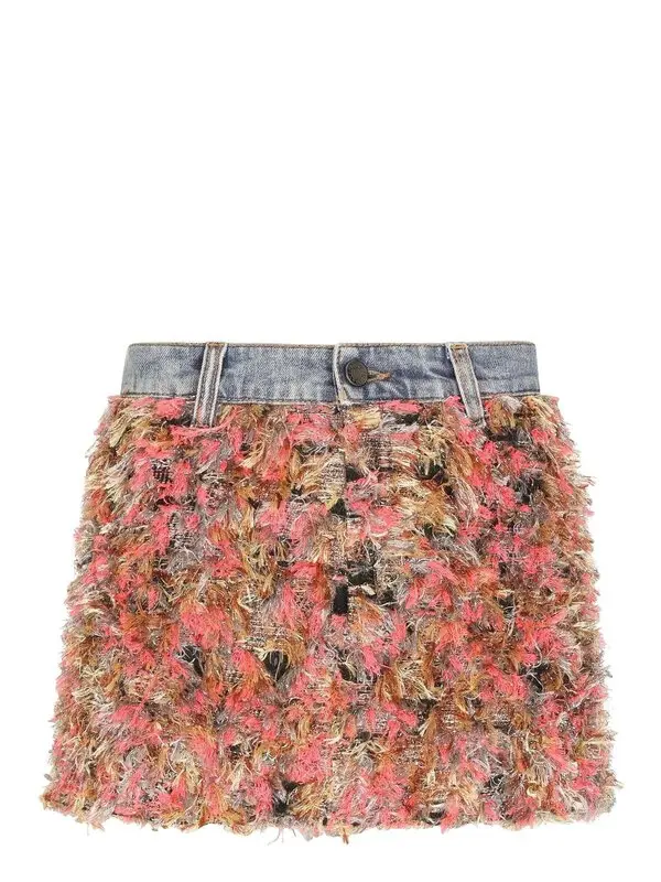 Dolce & Gabbana Textured Jacquard Miniskirt - Pink