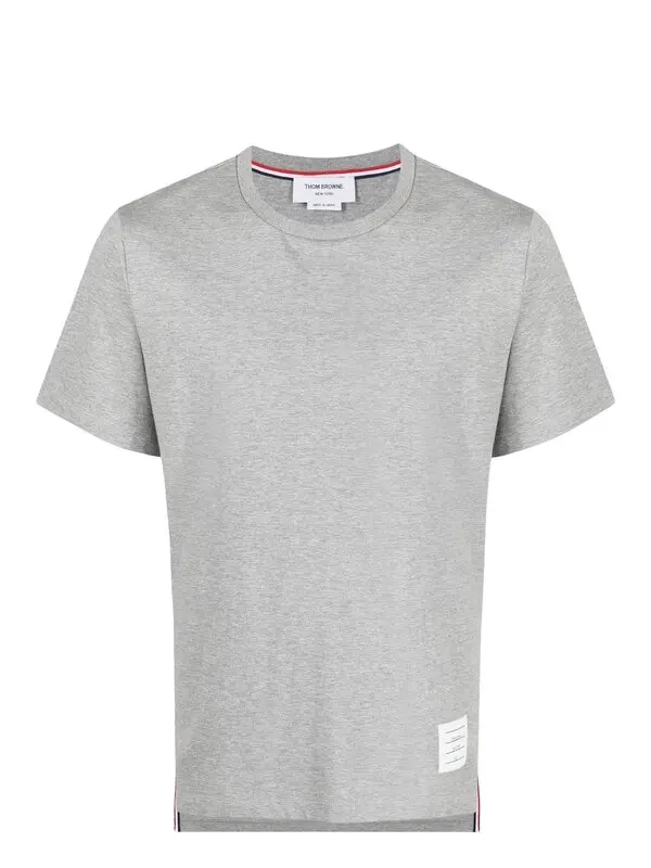 Thom Browne Logo-patch Short-sleeved T-shirt - Grey