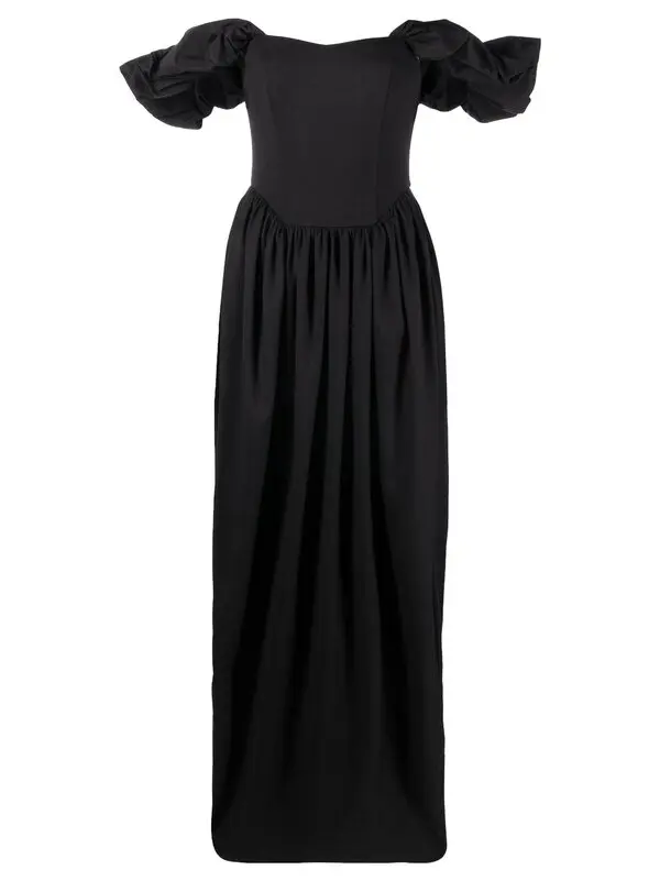 V:PM ATELIER Off-shoulder Maxi Dress - Black