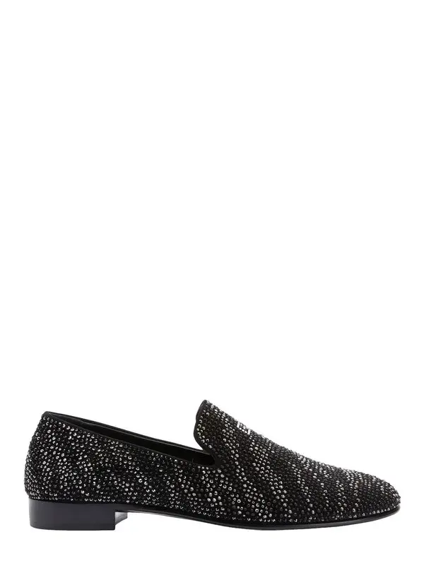 GIUSEPPE ZANOTTI Crystal-embellished Loafers - Black