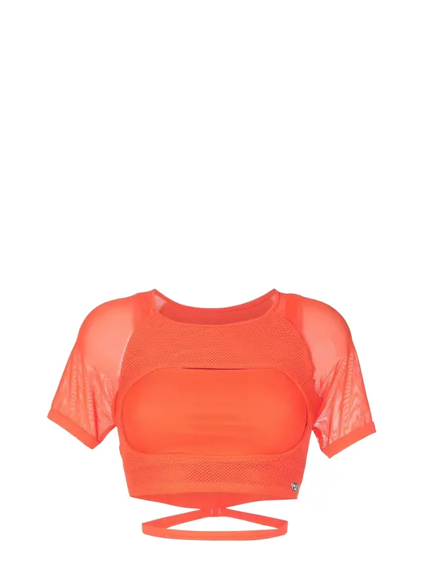 AMIR SLAMA GYM Cropped Performance T-shirt - Orange