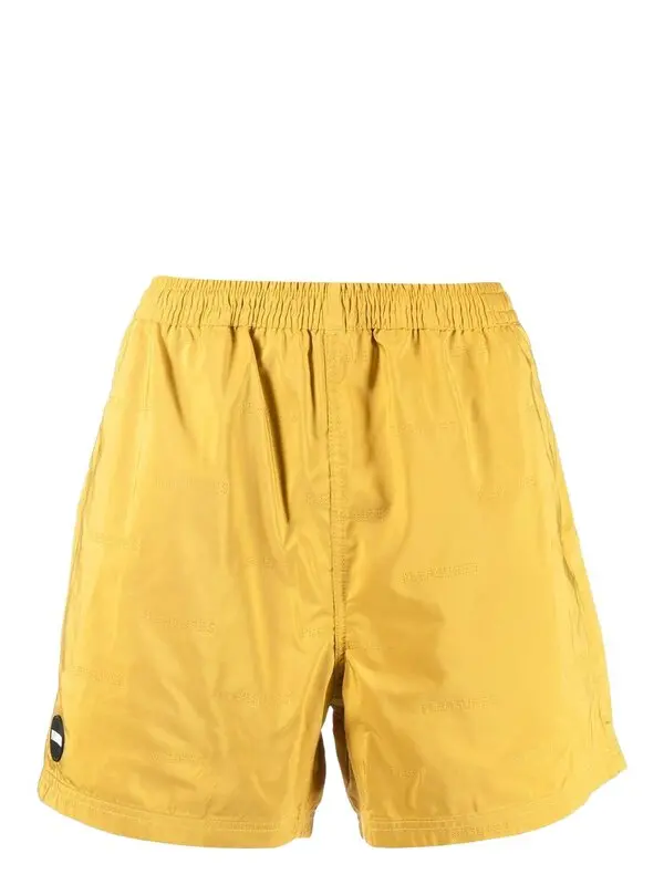 PLEASURES Embossed Logo Bermuda Shorts - Yellow