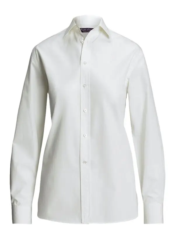Ralph Lauren Adrien Cotton Boyfriend Shirt - White