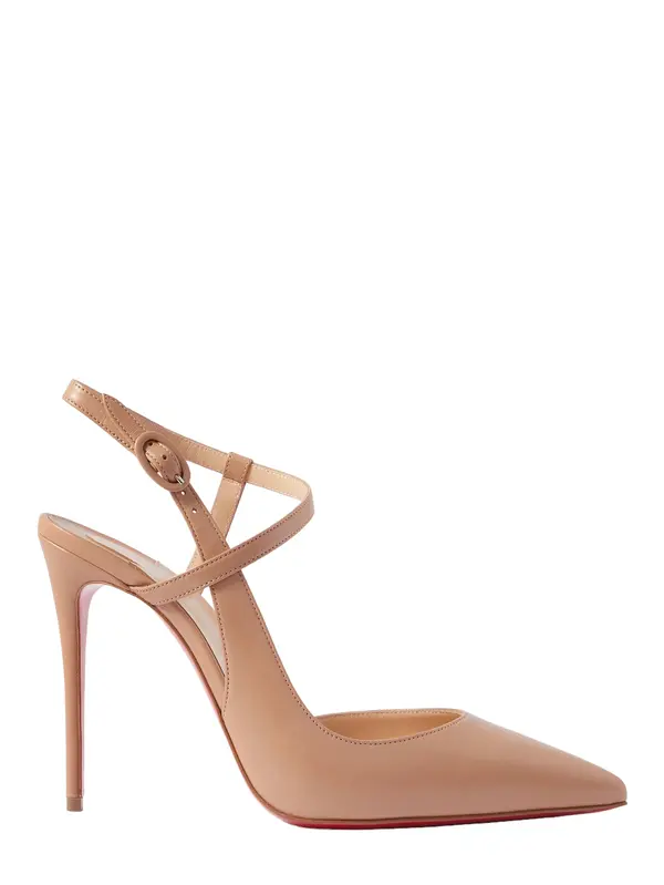 CHRISTIAN LOUBOUTIN Jenlove 100 Leather Slingback Pumps - Pink