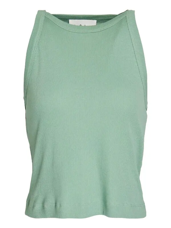 Ba&sh Ribbed Jersey Halterneck Tank - Light Green
