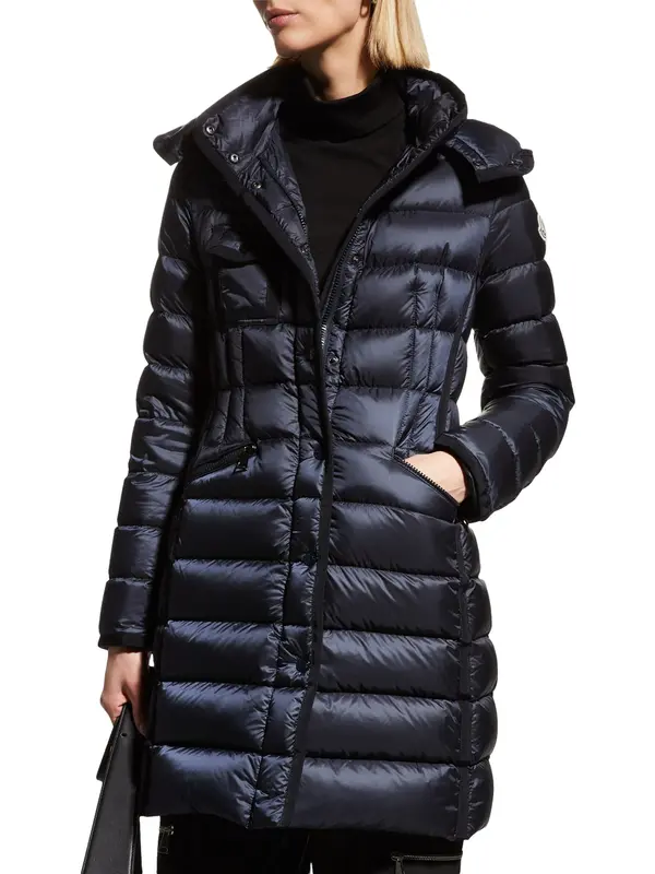 Moncler Hermine Hooded Puffer Jacket - Navy