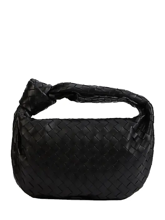 Bottega Veneta Jodie Large Leather Hobo Bag - Black-gold