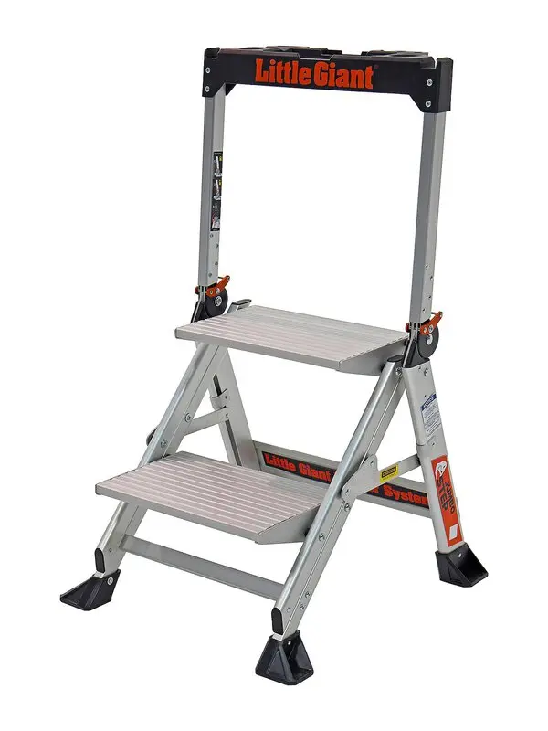 LITTLE GIANT Lightweight 2-step Jumbo Aluminum Step Ladder - One-color