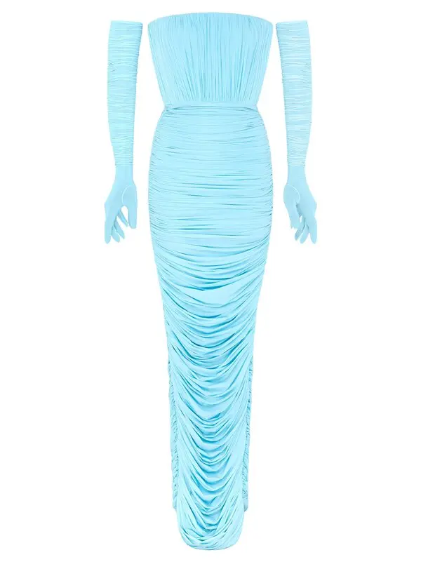 Alex Perry Padget Gloved Gown - Blue
