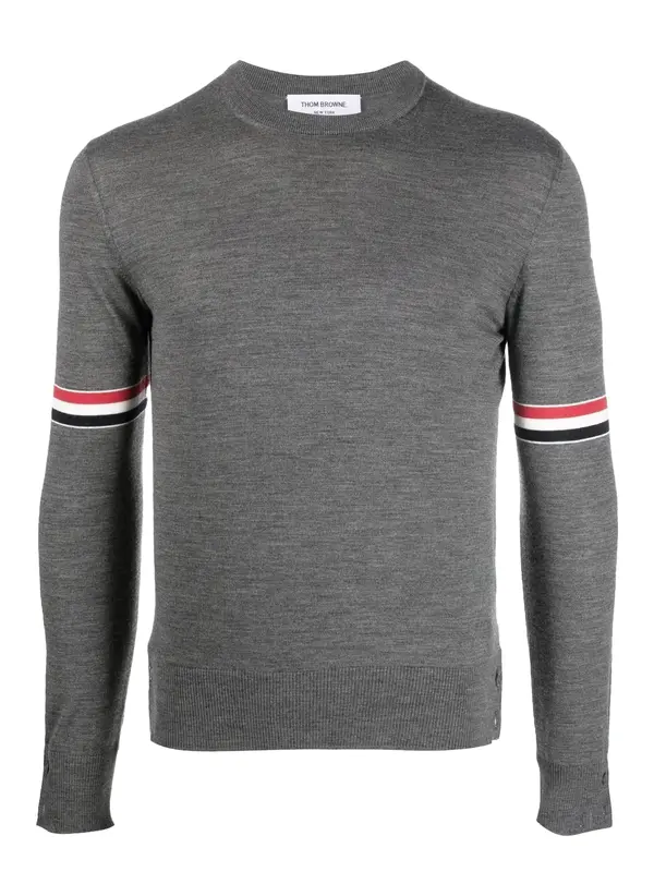 Thom Browne Rwb-stripe Jumper - Grey