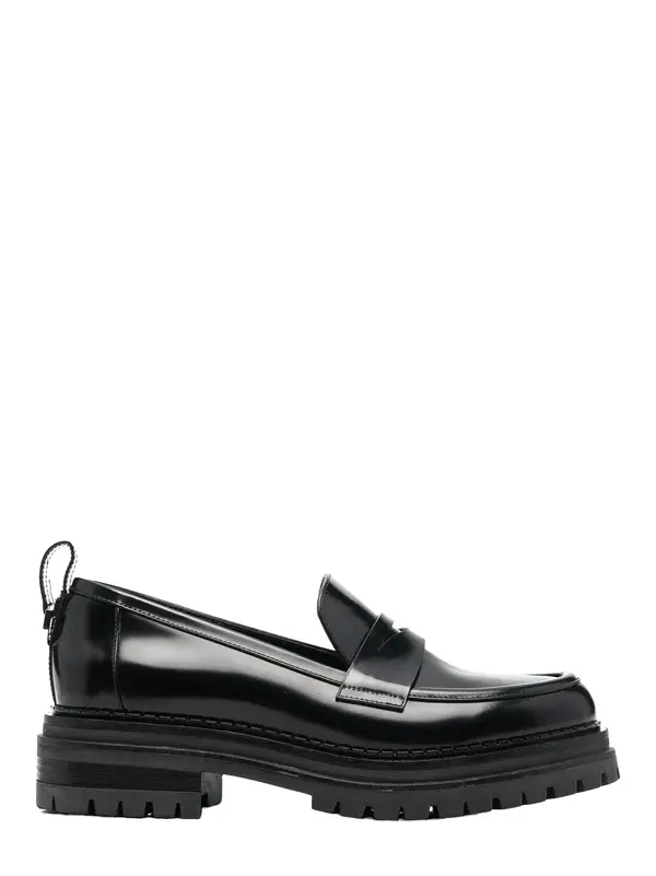 SERGIO ROSSI Joan Slip-on Loafers - Black