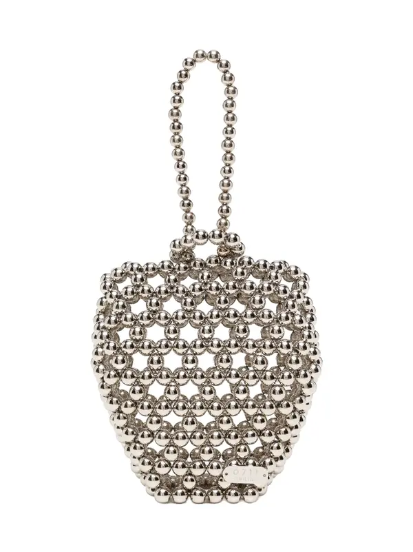 0711 TBILISI Beaded Tote - Silver