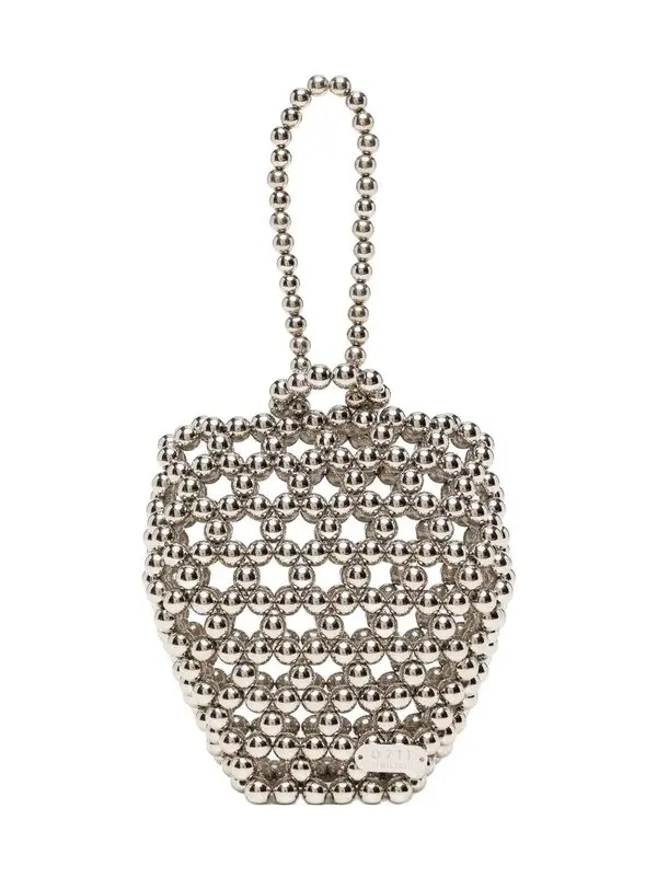 0711 TBILISI Beaded Tote - Silver