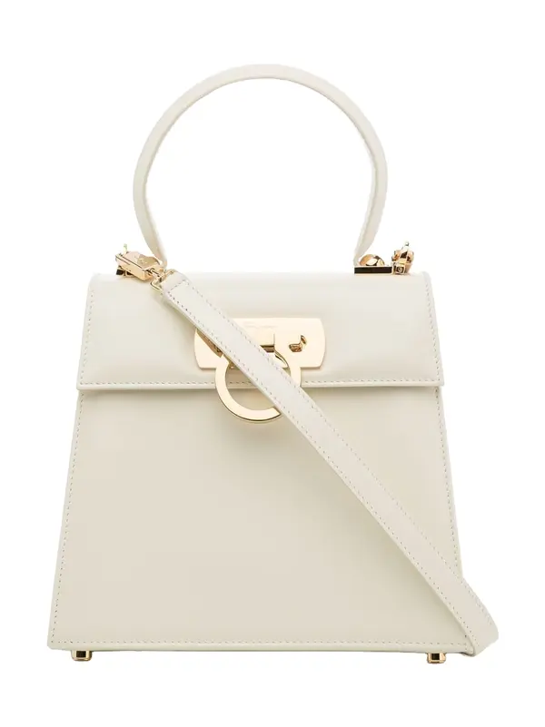 FERRAGAMO Small Iconic Top Handle Bag - White
