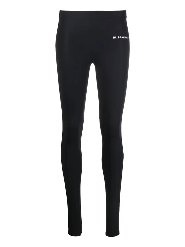 JIL SANDER Logo Print Leggings - Black