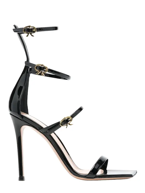GIANVITO ROSSI Ribbon Uptown 105mm Leather Sandals - Black