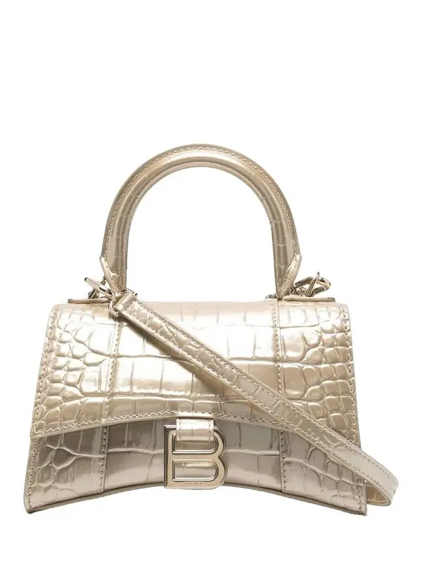 Balenciaga Xs Hourglass Top-handle Bag - Gold