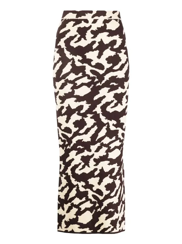 Nanushka Animal Print Midi Tube Skirt - Yellow