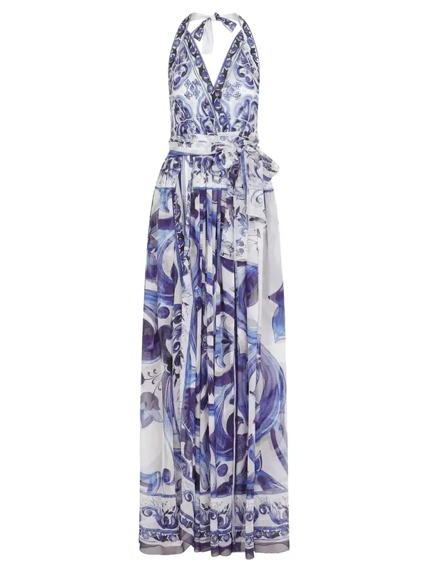 Dolce & Gabbana Majolica-print Maxi Dress - White