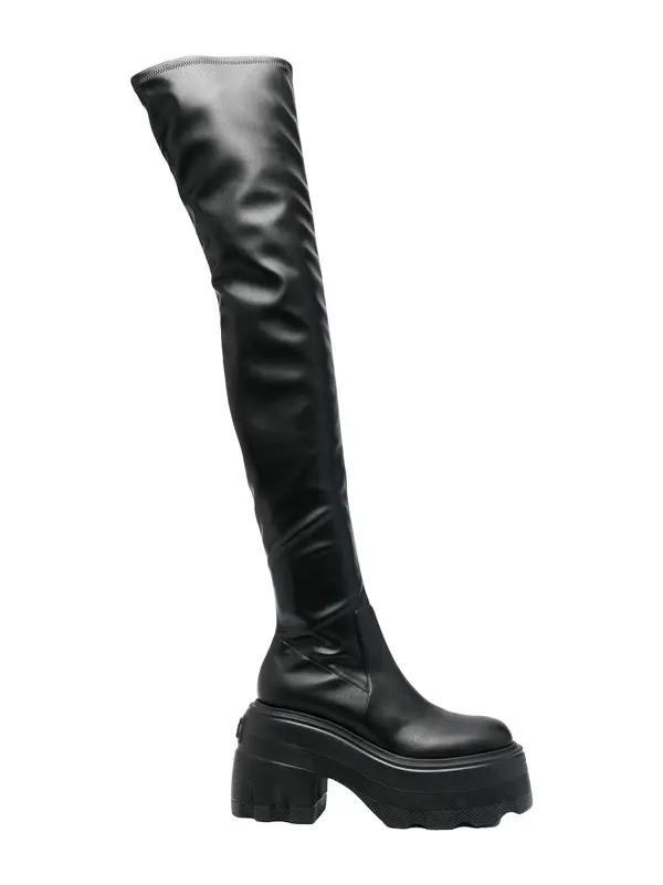 Casadei Thigh-high Platform Boots - Black