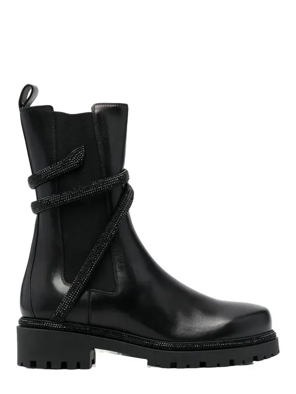 Rene Caovilla Leather Boots - Black
