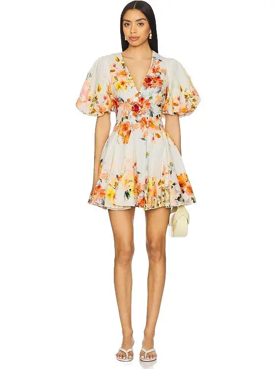 Hemant & Nandita Mini Dress - Ivory Floral