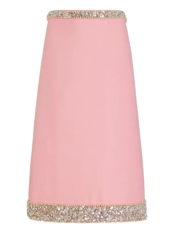 Miu Miu Embellished Cady Midi Skirt - Pink