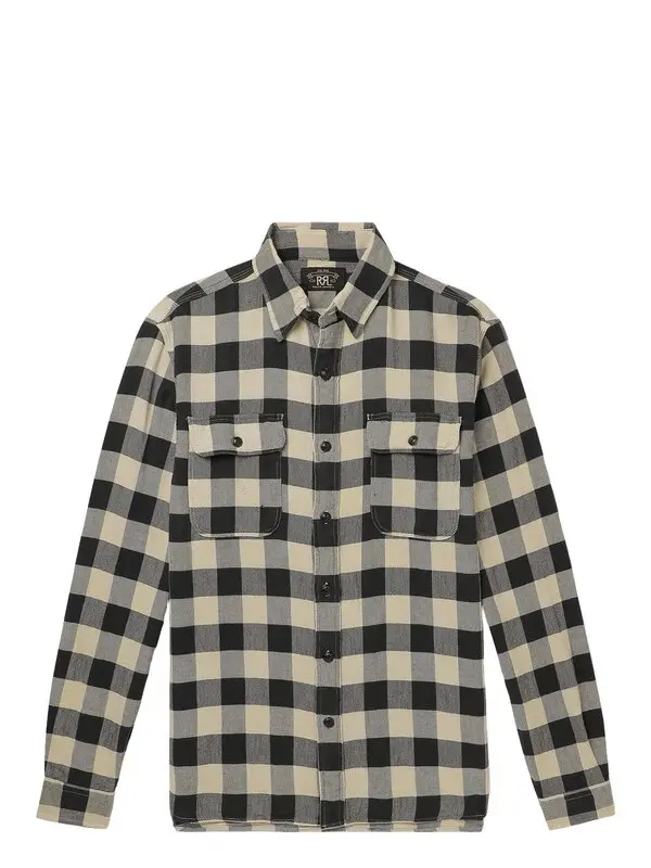 Ralph Lauren Matlock Checked Cotton And Linen-blend Twill Shirt - Black