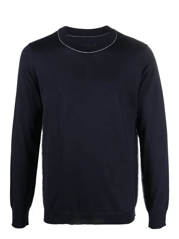 MAISON MARGIELA Four-stitch Crew Neck Jumper - Blue