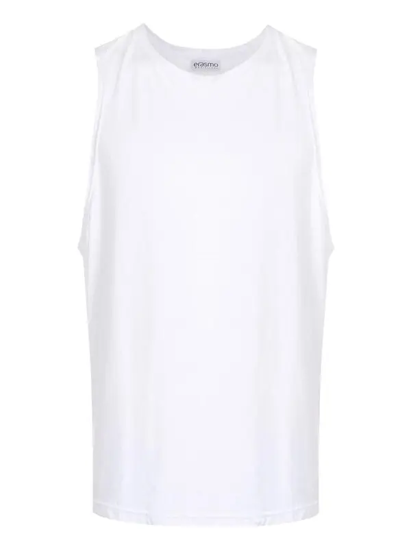 AMIR SLAMA Embroidered Logo Tank Top - White