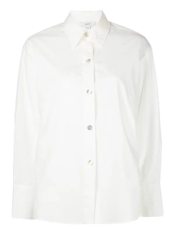 Vince Tie-back Long-sleeve Shirt - White
