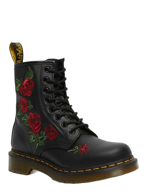 Dr. Martens 1460 Vonda Floral Lace-up Boots - Black,multi,printed