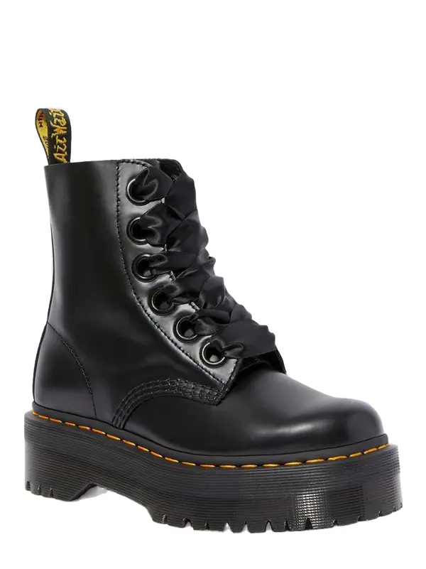 Dr. Martens Molly Leather Platform Boots - Black