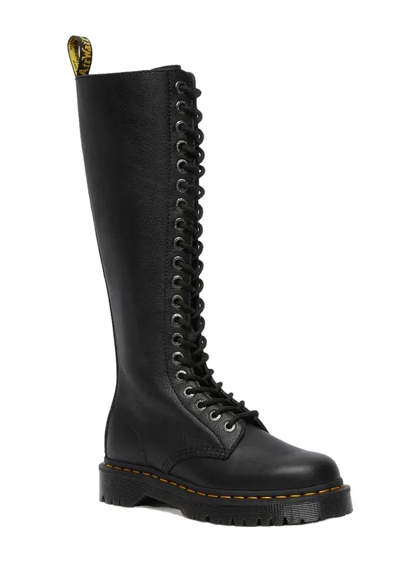 Dr. Martens 1b60 Bex Pisa Leather Knee High Boots - Black