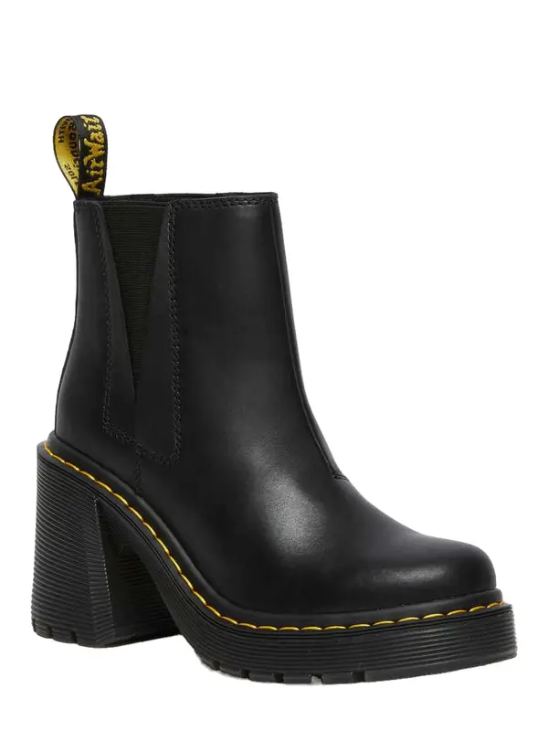 Dr. Martens Spence Leather Flared Heel Chelsea Boots - Black
