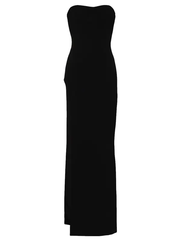 MONOT Thigh Slit Tube Gown - Black