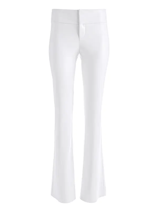 Alice + Olivia Olivia Vegan-leather Flared Trousers - White