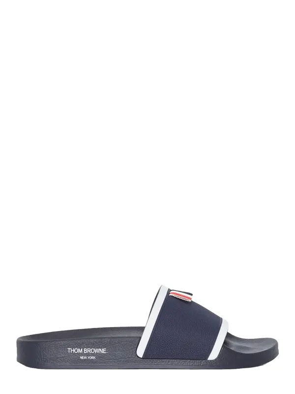 Thom Browne Grosgrain-trim Terrycloth Slides - Blue
