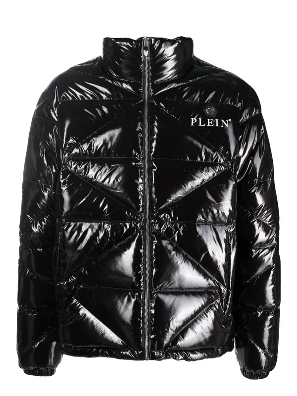 Philipp Plein High-shine Padded Jacket - Black