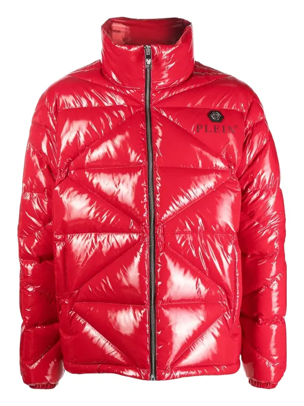 Philipp Plein High-shine Padded Jacket - Red
