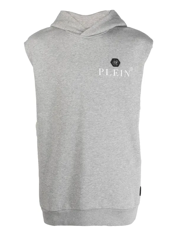Philipp Plein Hexagon Sleeveless Hoodie - Grey